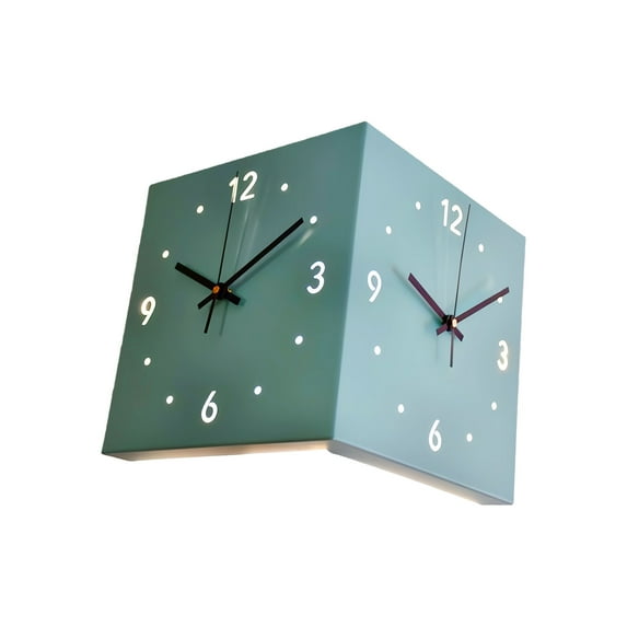 Double Sided Corner Wall Clocks with Led Light Modern Decorative Wall ...