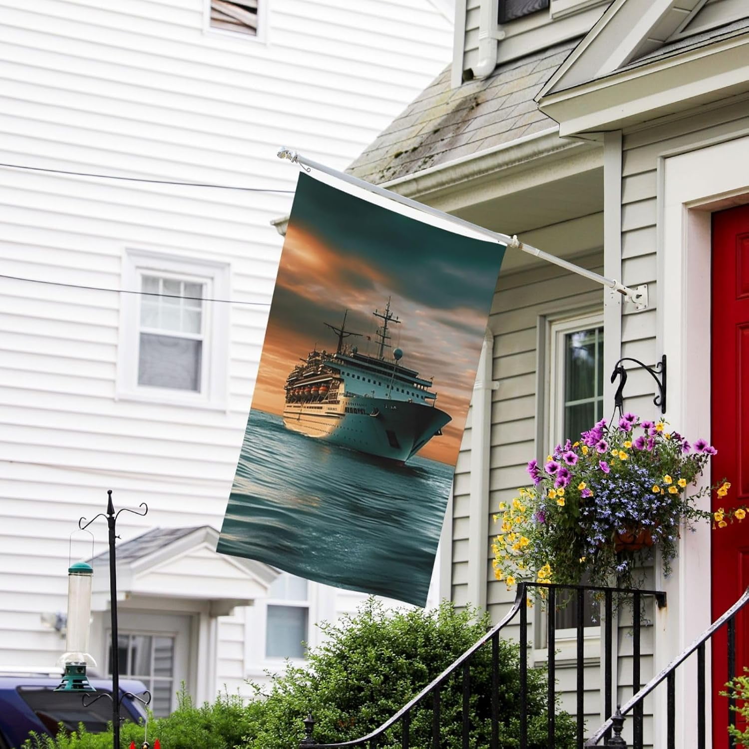 Double Sided Cruise Ship Garden Yard Flags Greeting Banner Fade ...