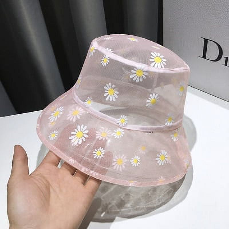 Double-Sided Daisy Bucket Hats Women's Embroidery Hip Hop Panama Bob ...