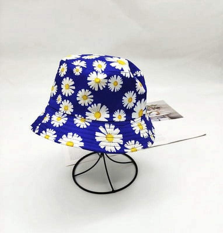Double-Sided Daisy Bucket Hats Women's Embroidery Hip Hop Panama Bob ...