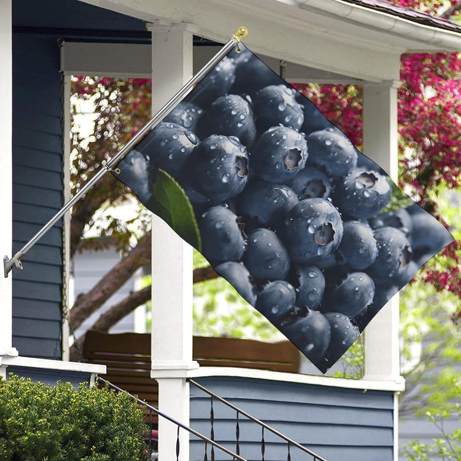 Double Sided Delicious Blueberry Garden Yard Flags in Greeting Banner ...