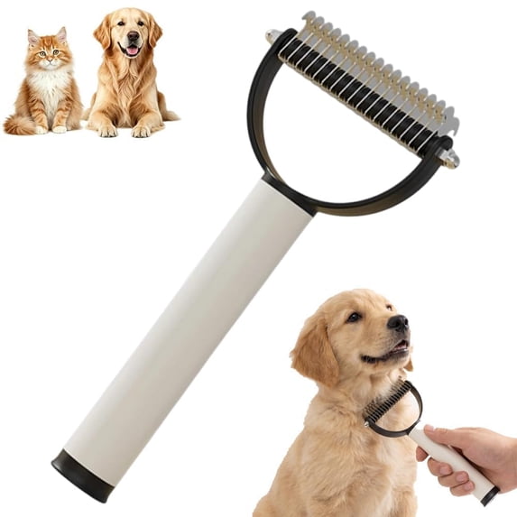 Double Sided Dematting Comb for Cats & Dogs, Undercoat Rake, Safe ...