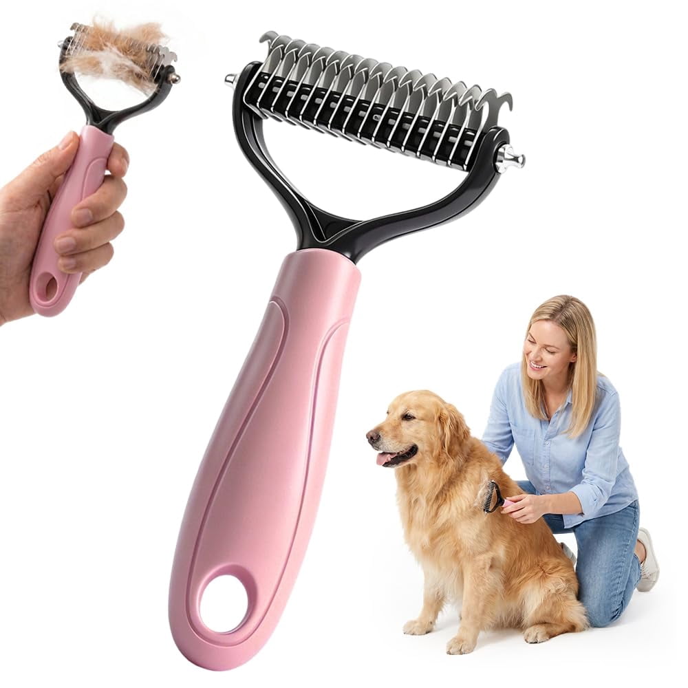 Double Sided Dematting Comb for Dogs and Cats, Undercoat Rake Pet ...