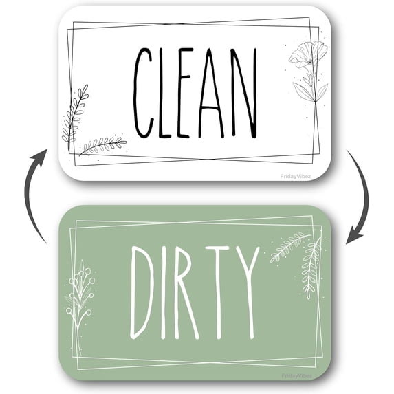 Double-Sided Dishwasher Magnet Clean Dirty Sign - Magnetic Signs That ...