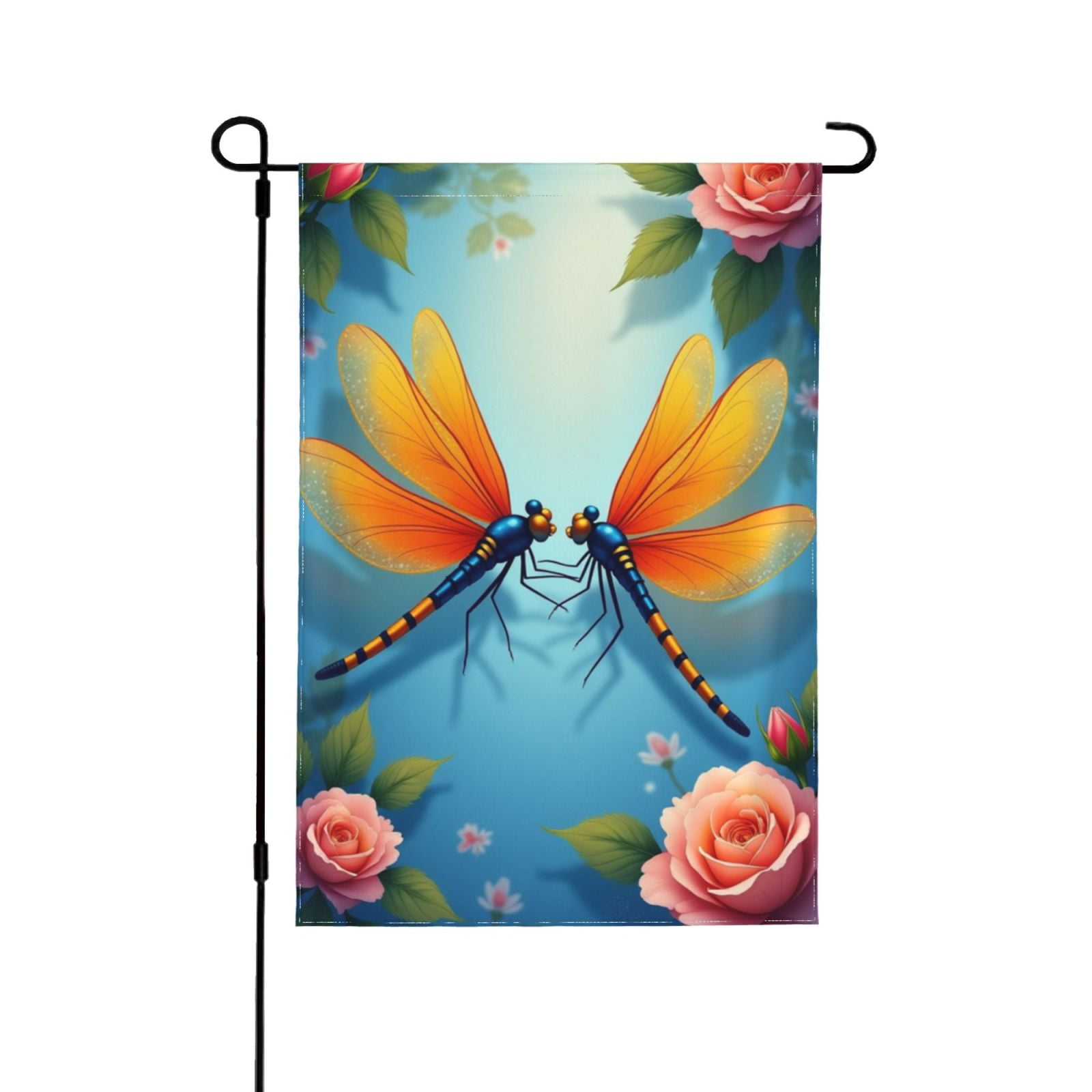 Double Sided Dragonfly Garden Flag 12x18 Inch Summer Spring Floral ...
