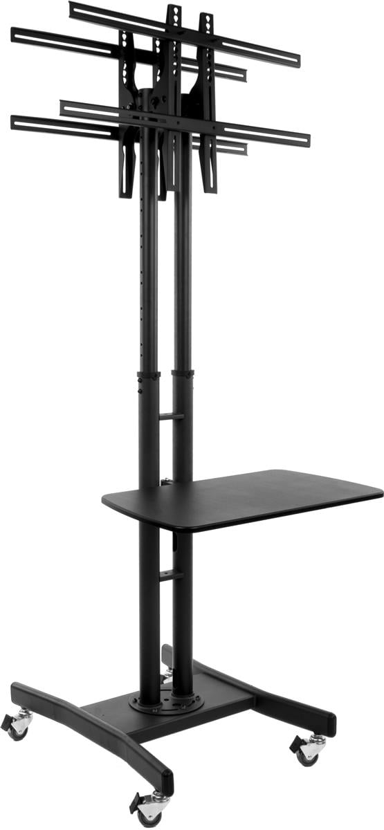 Double Sided Dual TV Stand with Shelf, 32" to 65" HDTV Screens, Rolling ...