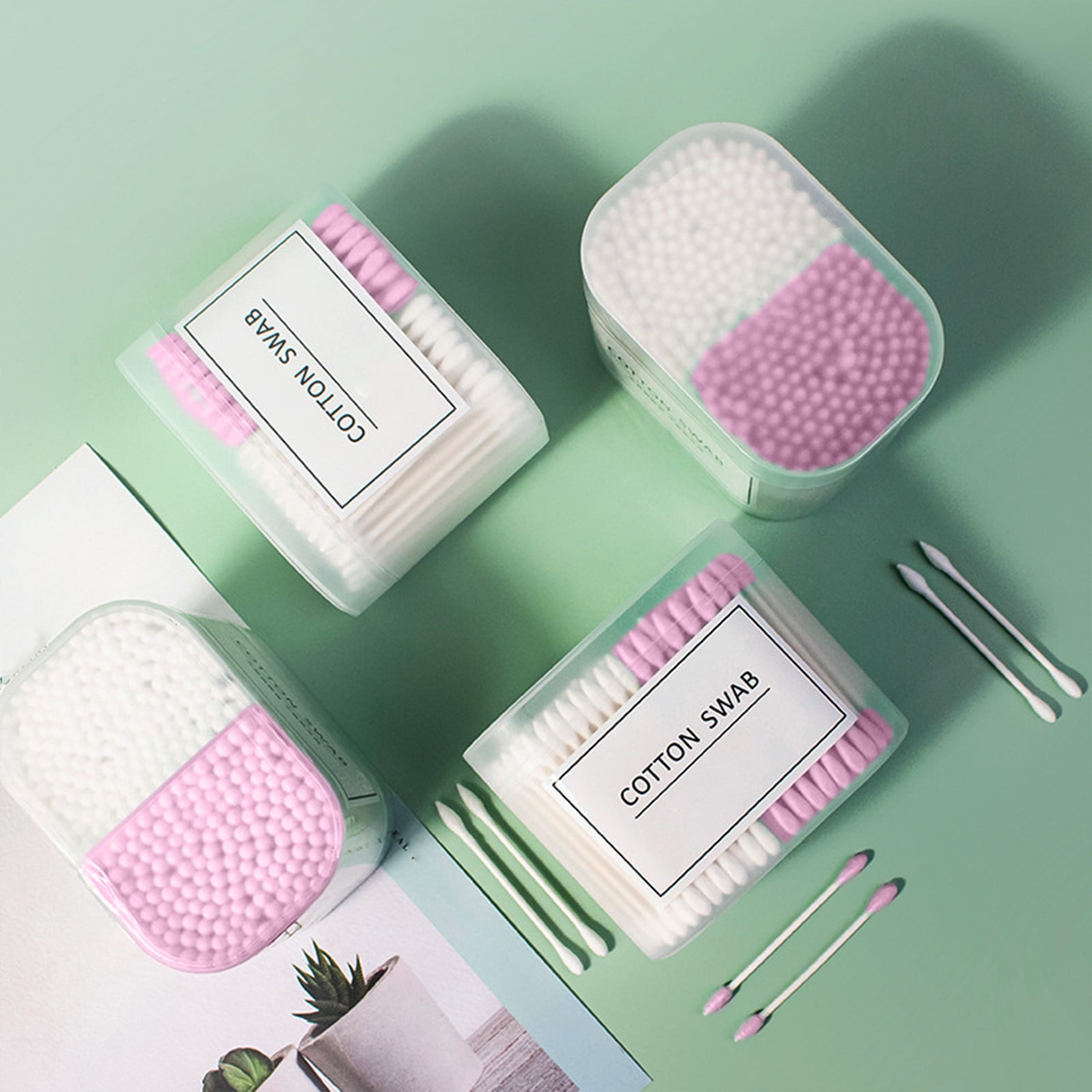 Double-Sided Ear Swabs | 300 Count Soft Lint-Free Cotton Tips with ...