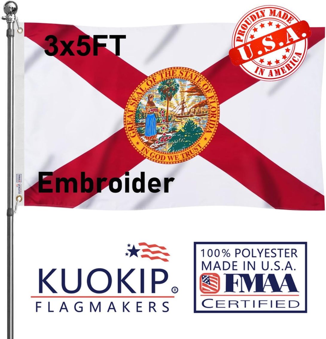 Double Sided Embroidery Florida State Flag 3x5 Outdoor Made In USA ...