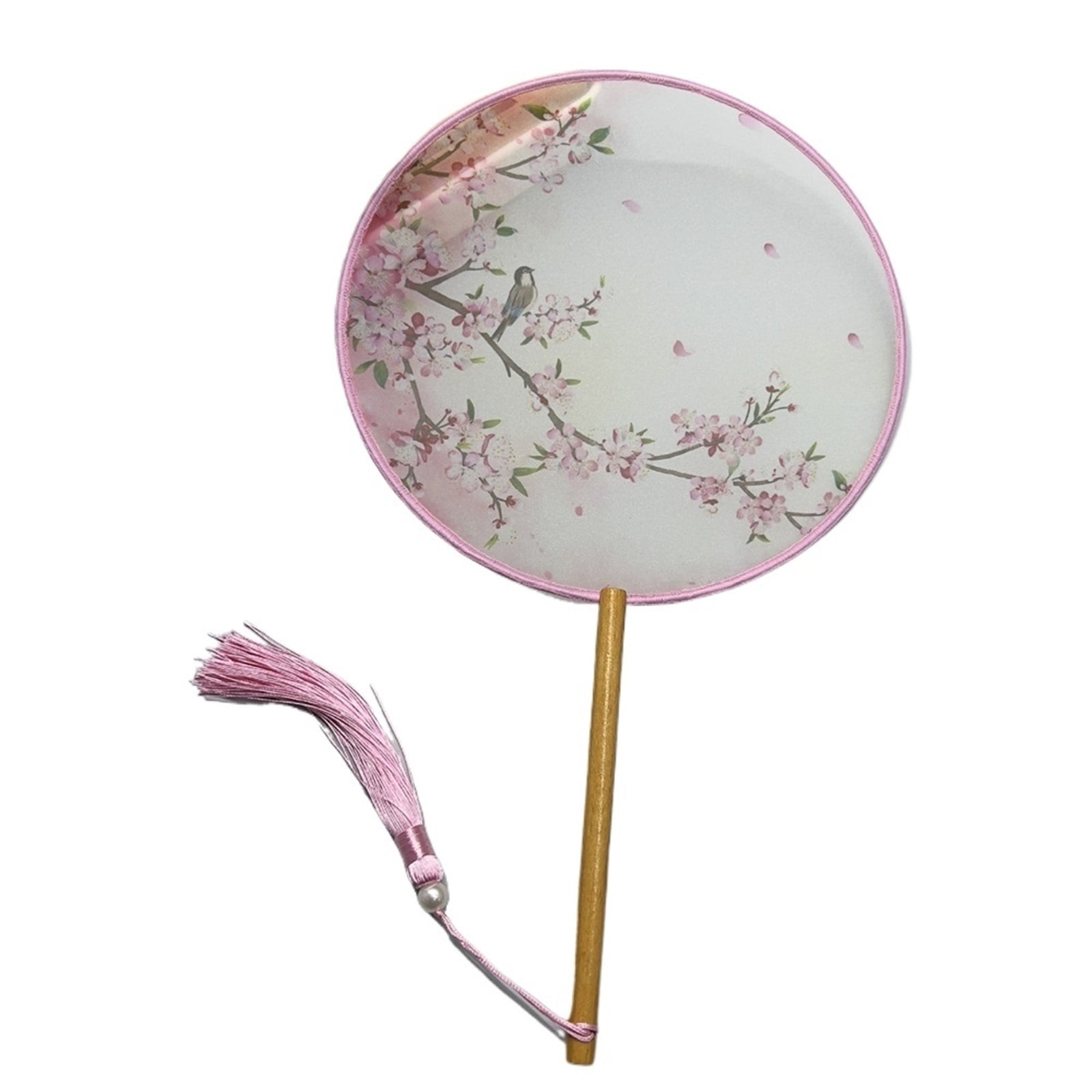 Double Sided Embroidery With Peony Fan Embroidery With Silk Wrapping ...