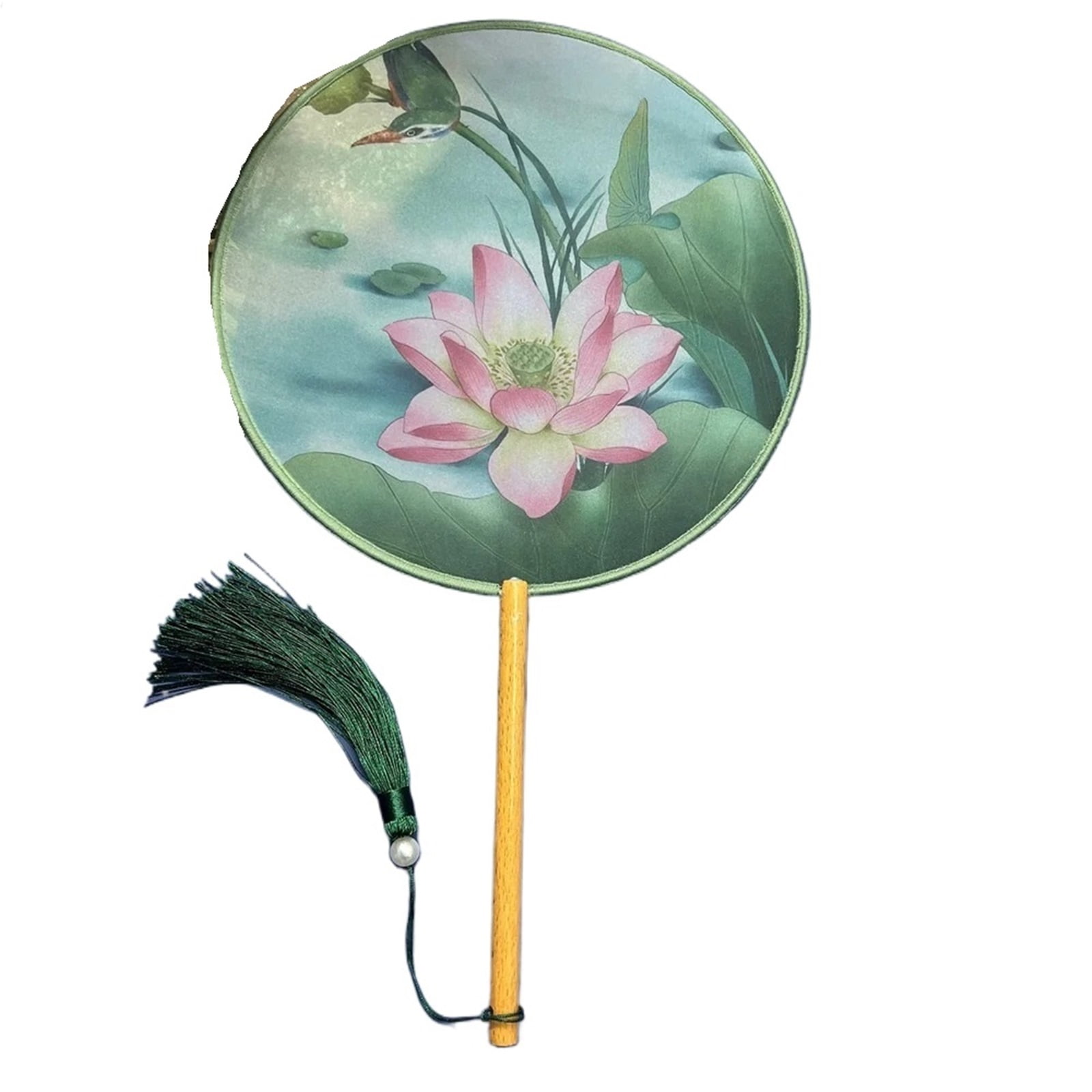 Double Sided Embroidery With Peony Fan Embroidery With Silk Wrapping ...