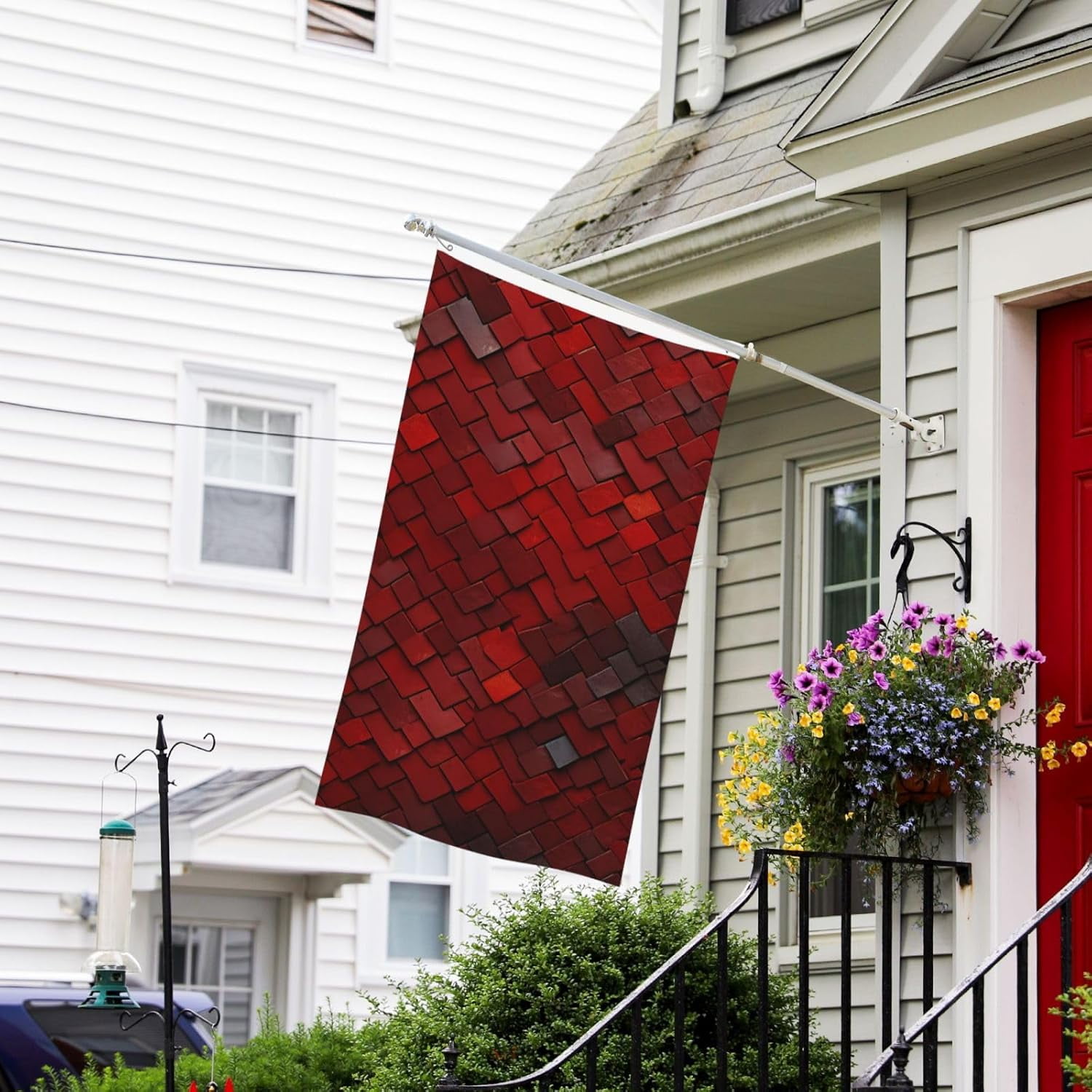 Double Sided Firebrick Garden Yard Flags Greeting Banner Fade Resistant ...