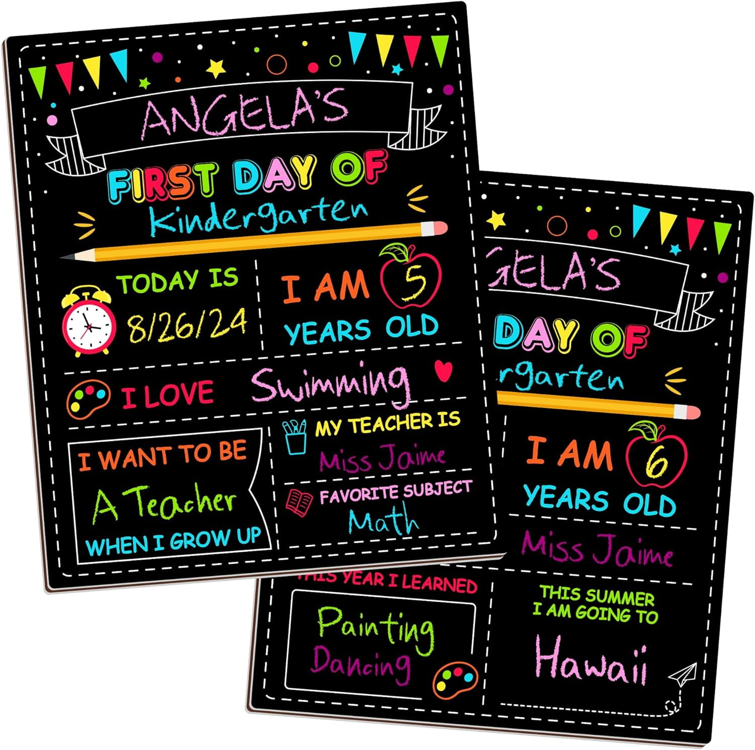 Double-Sided First Day of School Sign Board, 12 × 10 Inches Back to ...