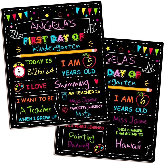Double-Sided First Day of School Sign Board, 12 × 10 Inches Back to ...