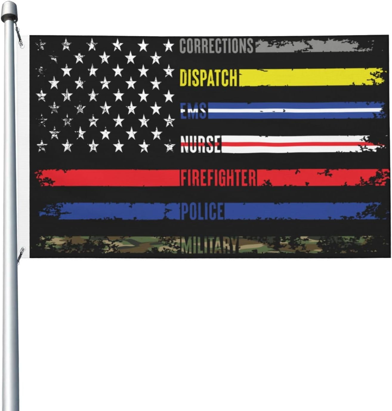 Double Sided First Responder American Flag Flag 3x5 FT Outdoor Flags ...