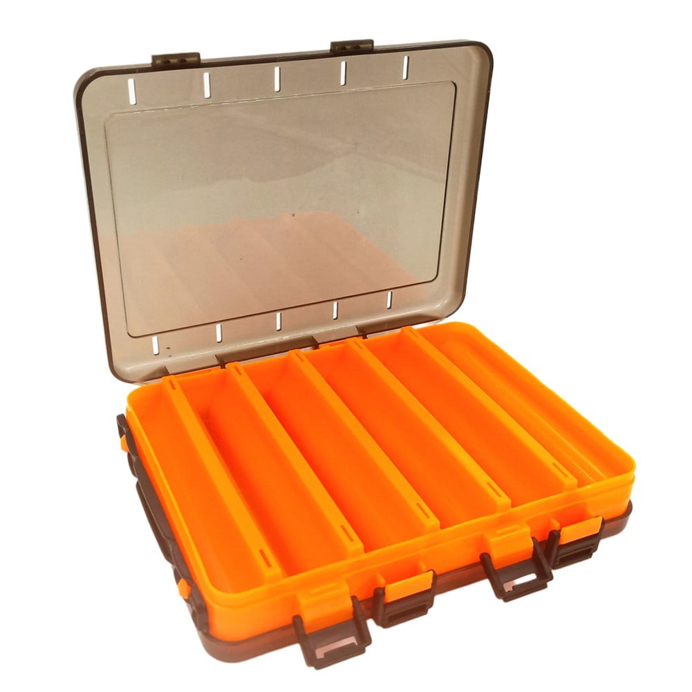 Double Sided Fishing Tackle Box 14 Compartments Lures Organizer With A ...