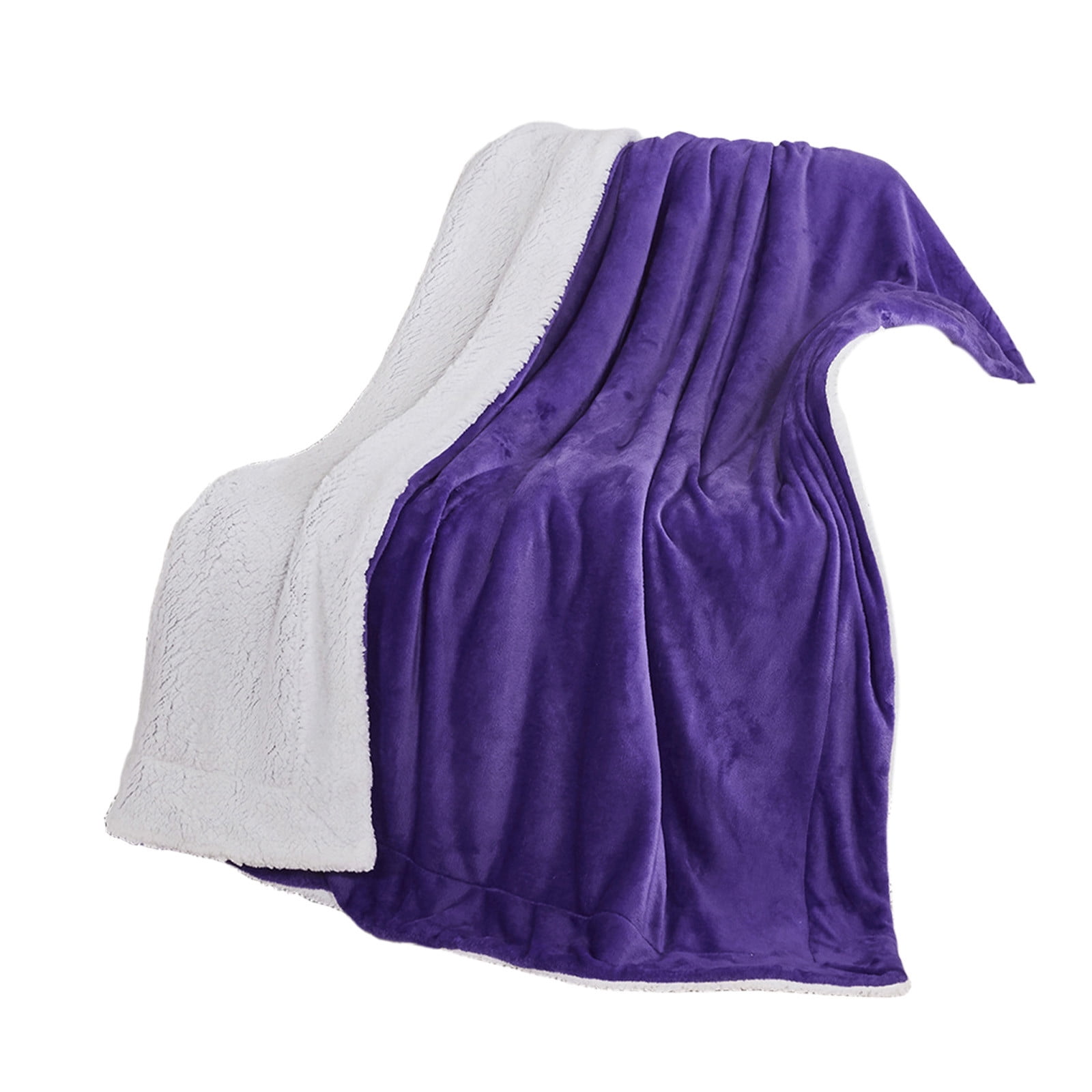 Double-Sided Fleece Throw Blanket, Coral Fleece and Blanket for Couch ...