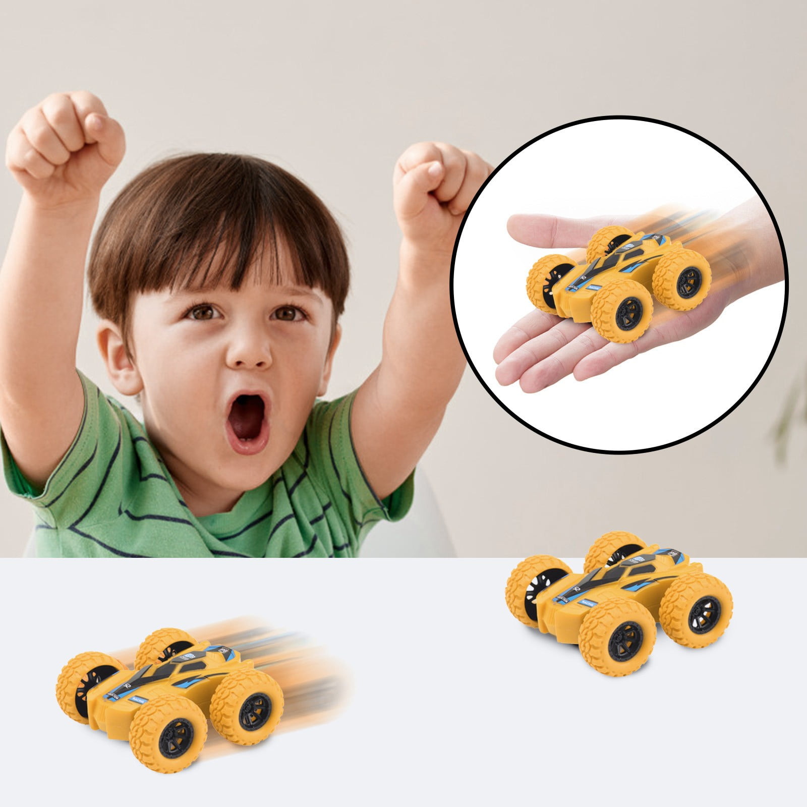 Double-Sided Flip Cars Toys, Inertial Push and Go Car Toys, Simulation ...