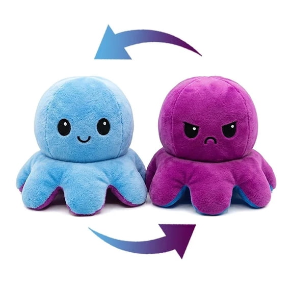 Double-Sided Flip Plush Pillow, Mood Changing Stuffed Animal, Soft ...