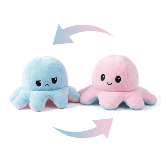 Double-Sided Flip Plush Pillow, Mood Changing Stuffed Animal, Soft ...