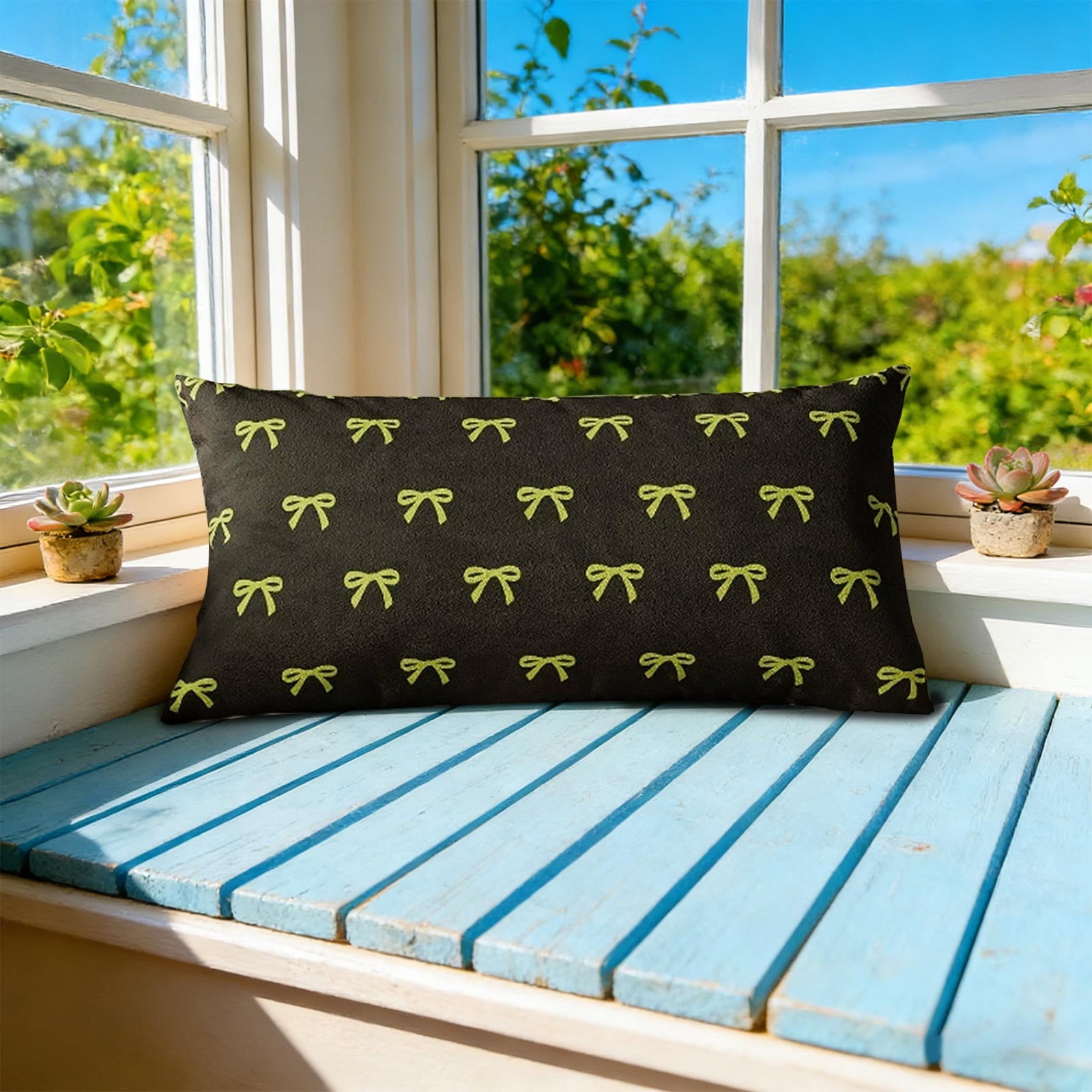 Double Sided Flock Rectangular Pillow Covers for Sofa Living Room Decor ...