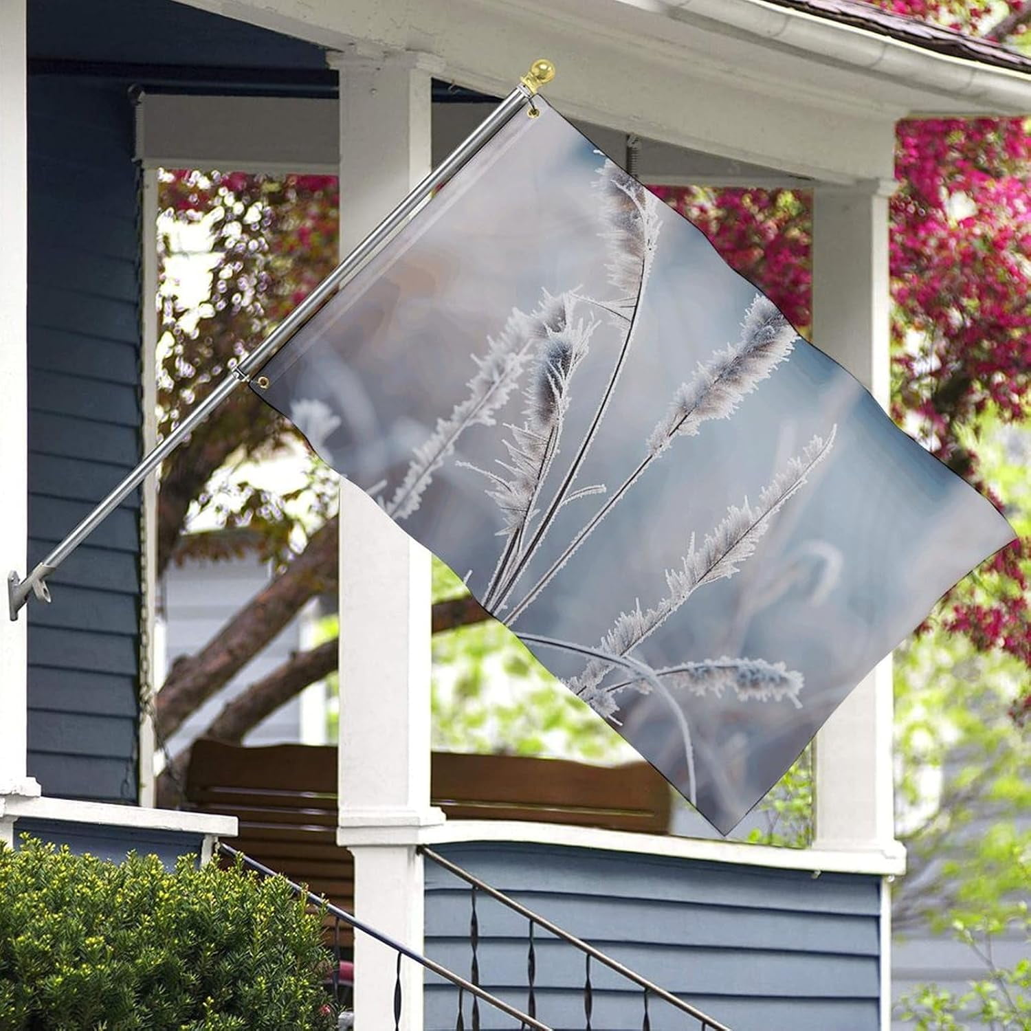 Double Sided Frost Grass Garden Yard Flags in Greeting Banner Fade ...