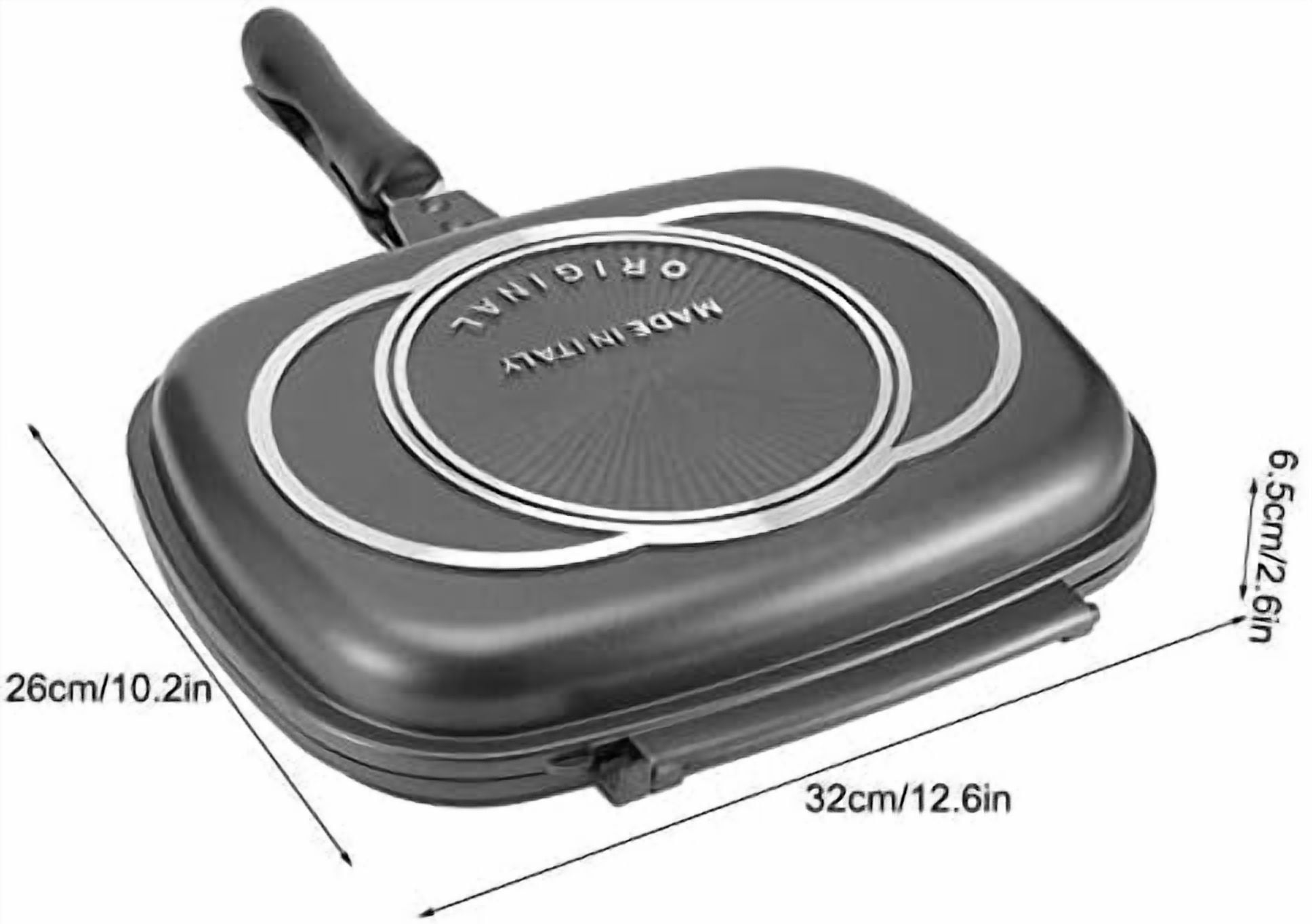 Double Sided Frying Pan, Aluminum Grill Pan for Kitchen, Multi-Purpose ...