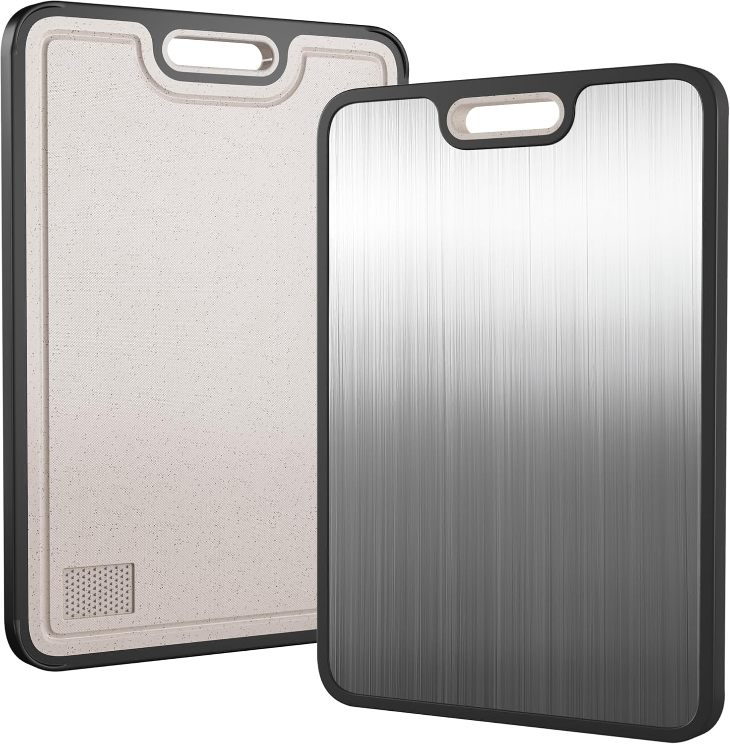 Double-Sided GR1 Titanium&Wheat Straw Cutting Board,15”*10“ Cutting ...
