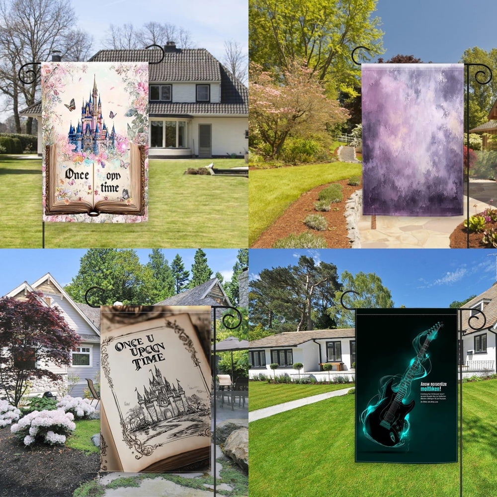 Double-Sided Garden Flags Set of 4 (12x18 Inch) – Double-Stitched ...