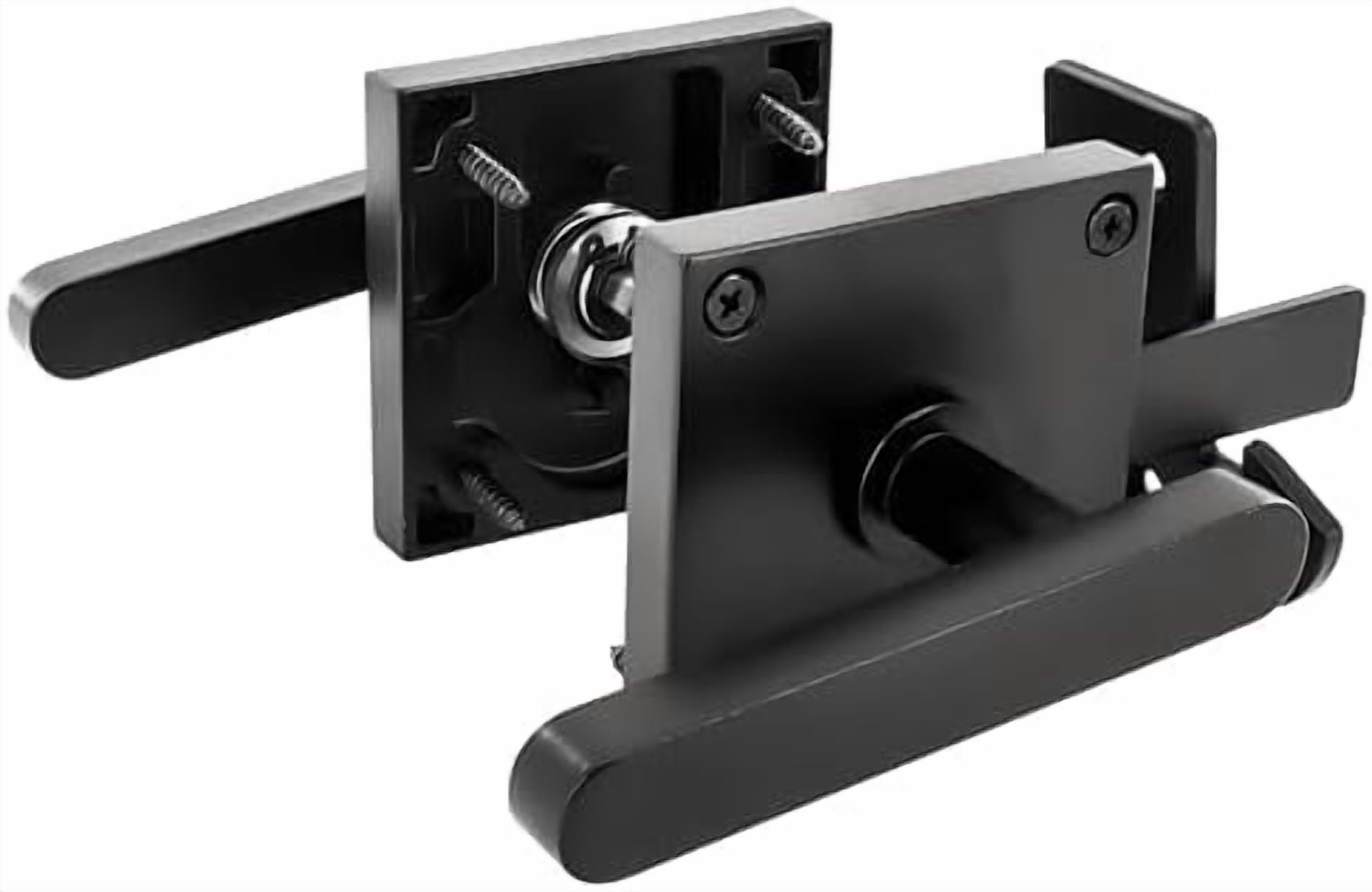 Double Sided Gate Latch, Heavy Duty Black Gate Latch for Wooden Fence ...