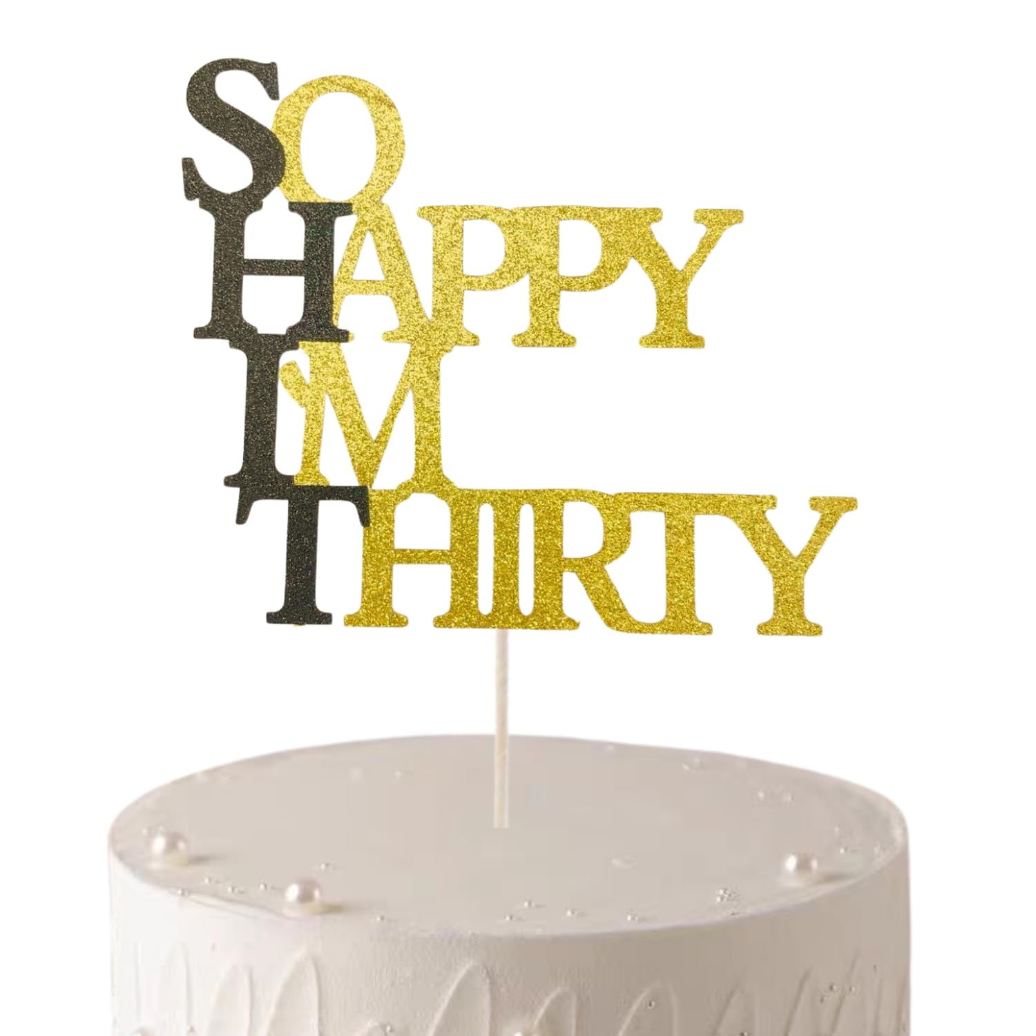 Double Sided GlitterTRDN So Happy I'm Thirty Cake Topper, Birthday Cake ...