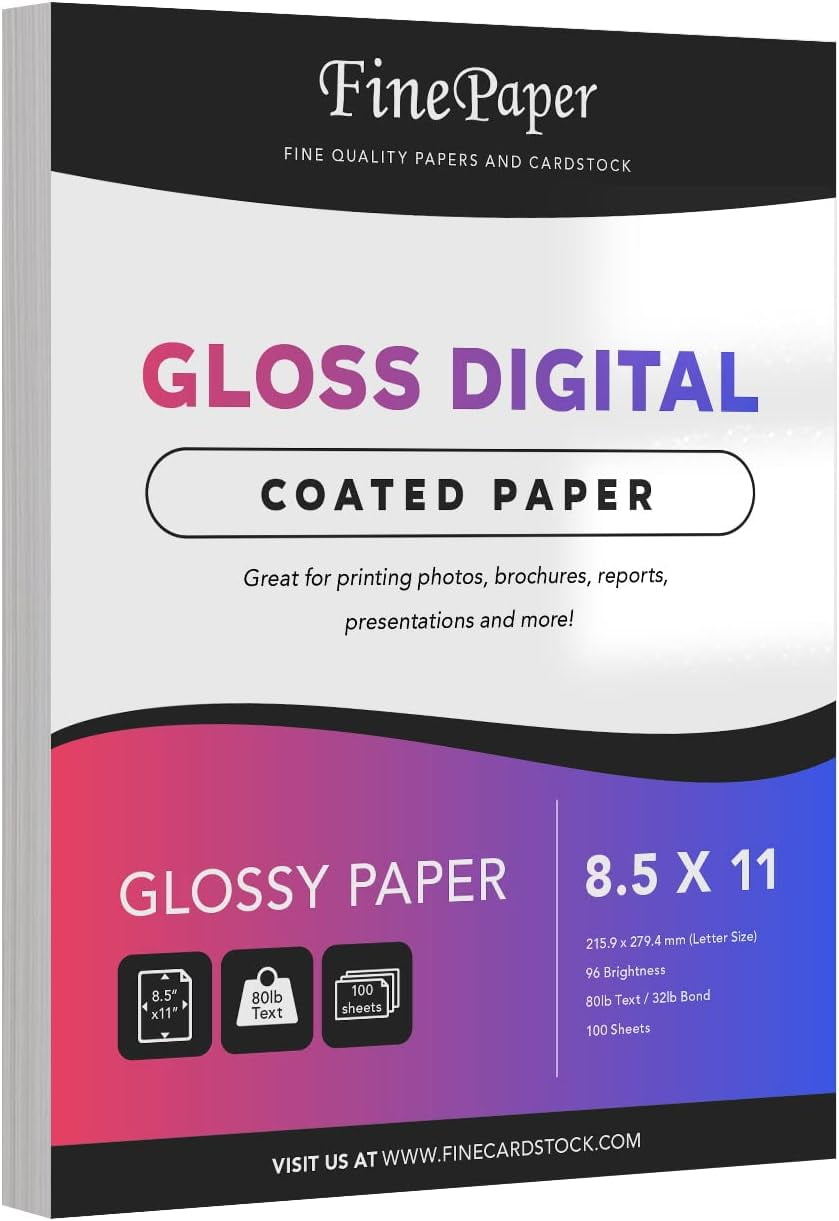 Double-Sided Gloss Digital C2S Paper – Perfect for Color Laser Printing, Design Proposals ...