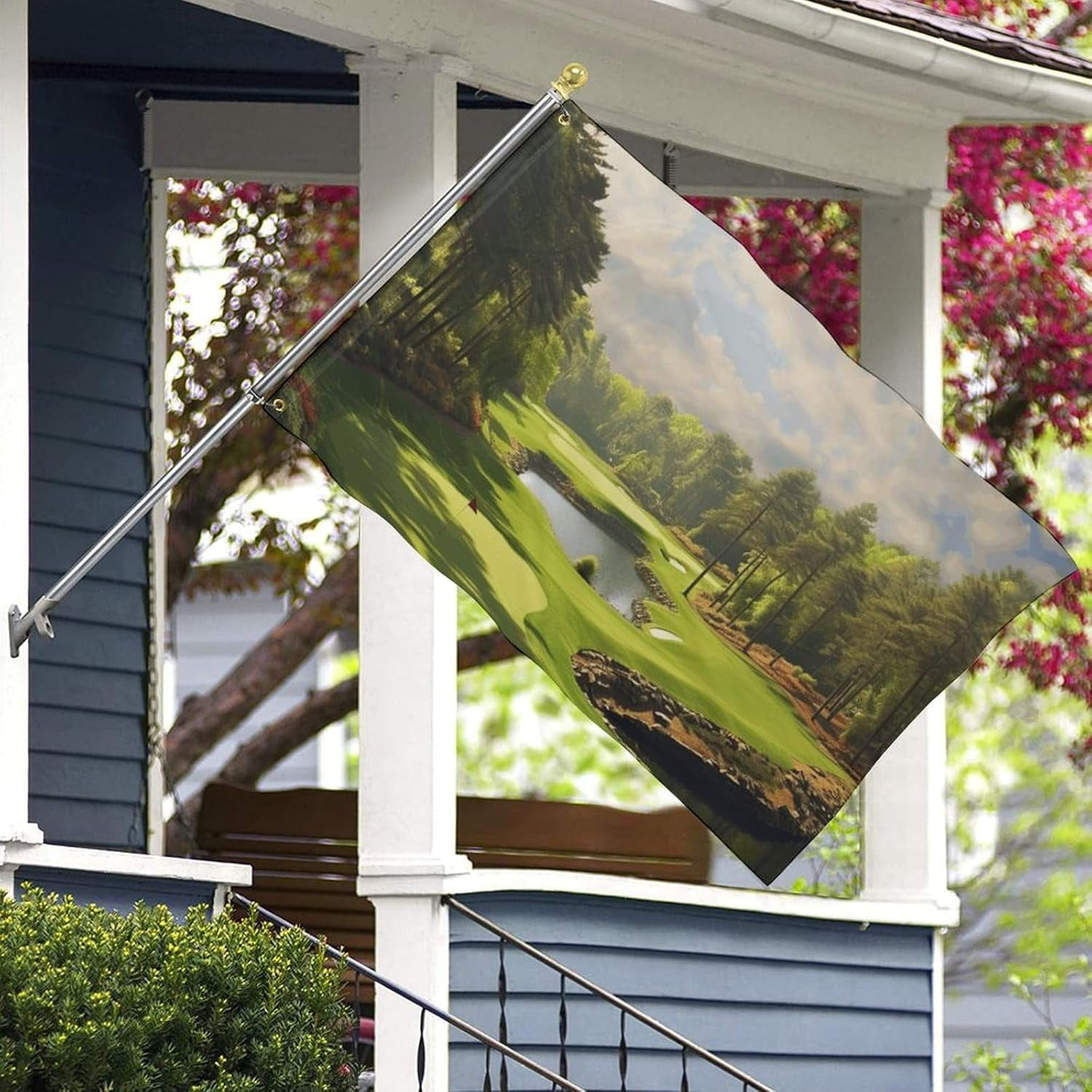 Double Sided Golf Court Garden Yard Flags in Greeting Banner Fade ...