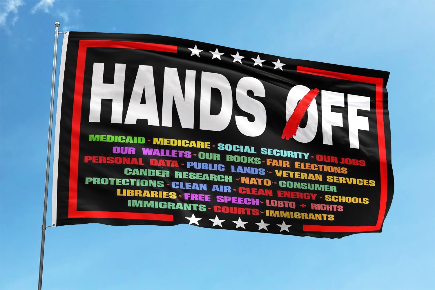 Double Sided Hands Off Protest Social Security And Medicare Protest ...