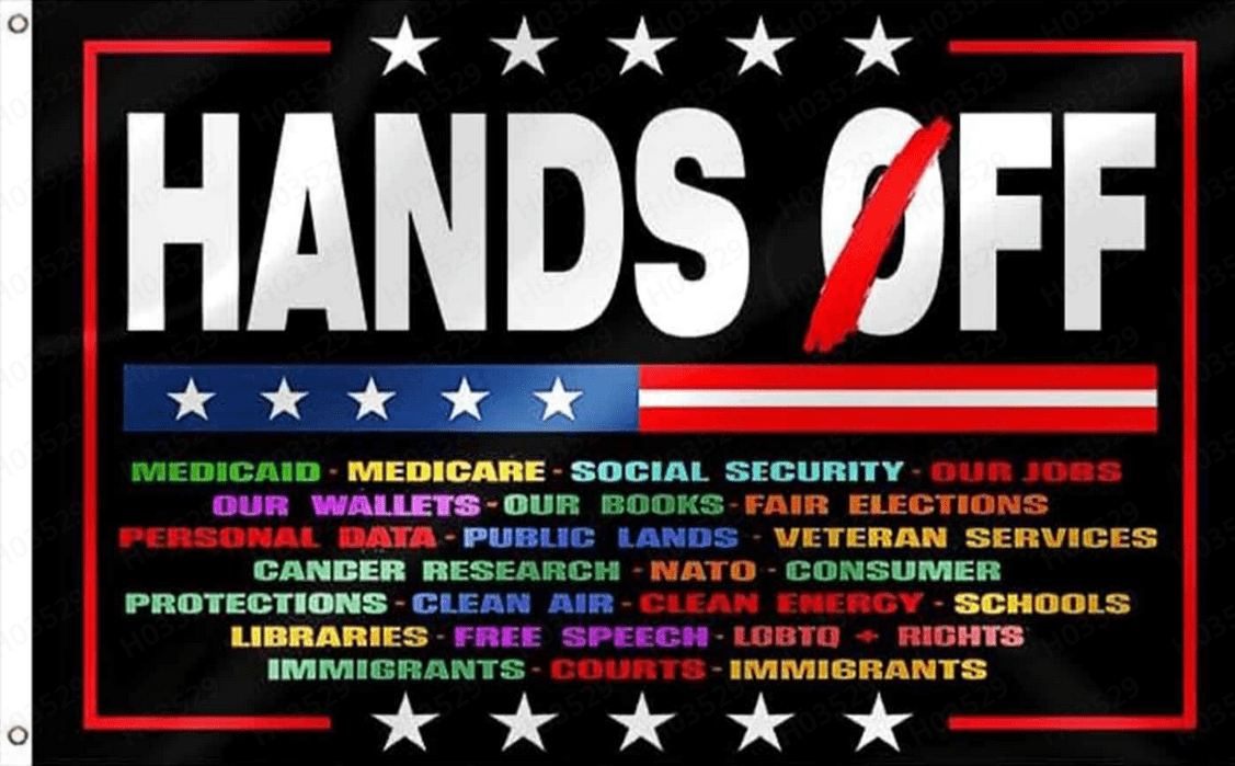 Double Sided Hands Off Protest Social Security And Medicare Protest ...