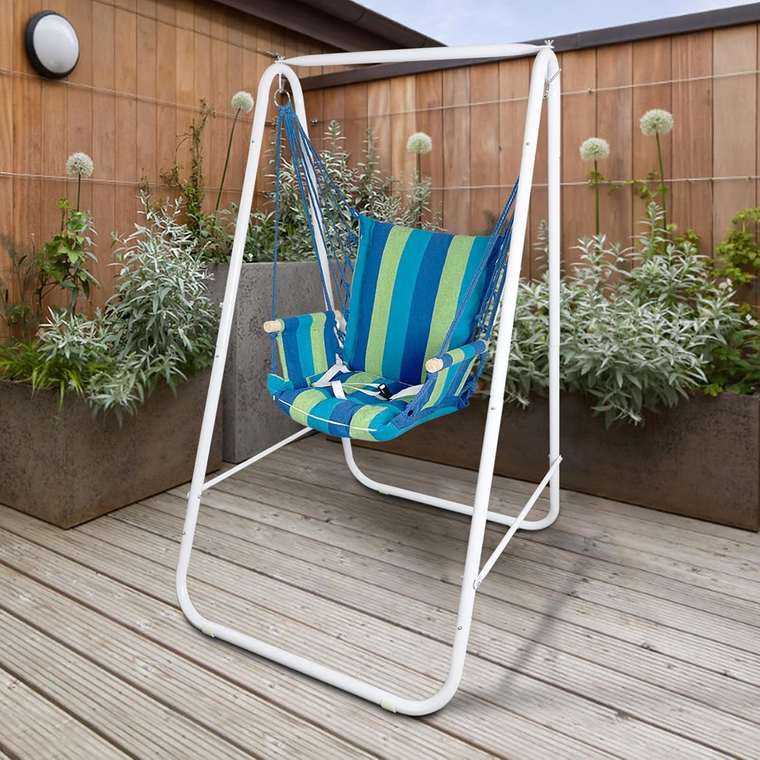 Double-Sided Hanging Hammock Chair with Stand, Indoor Swing Chair with ...