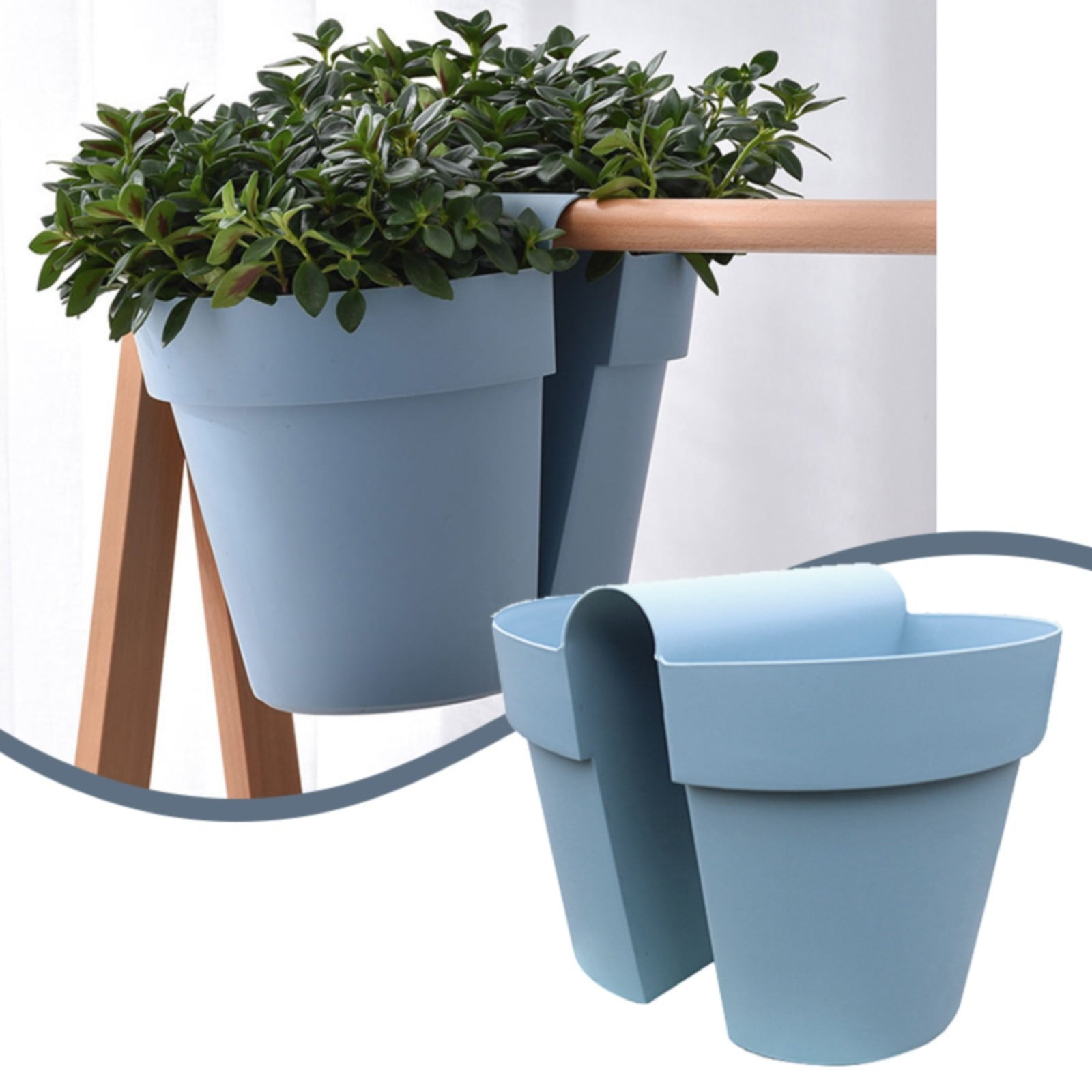 Double-Sided Hanging Rail Planter Deck Flower Pot Plant Window Box ...