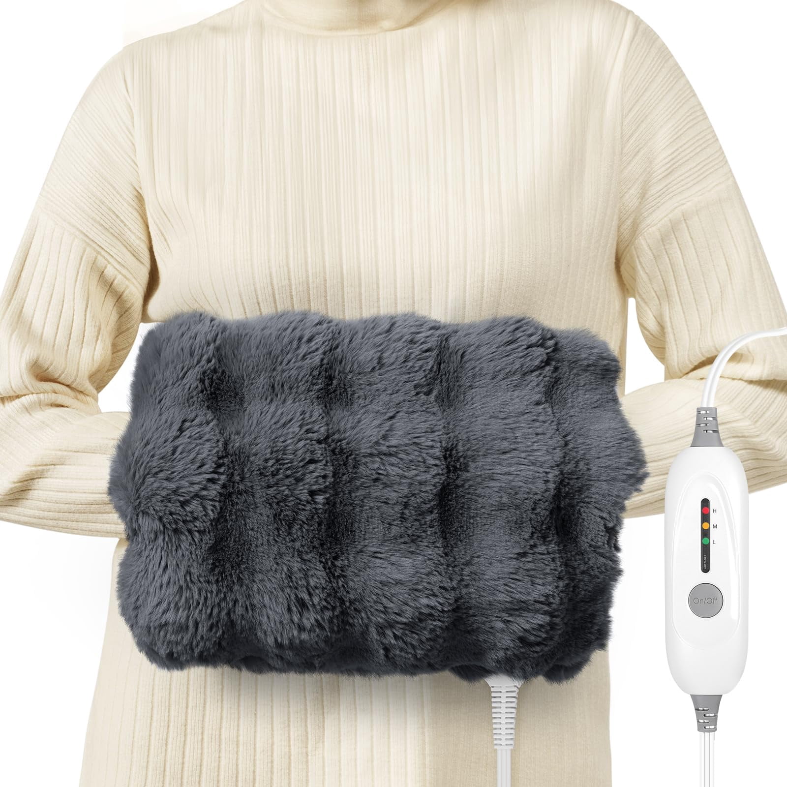 Double-Sided Heating Pad for Hands, Luxury Faux Fur Electric Hand ...