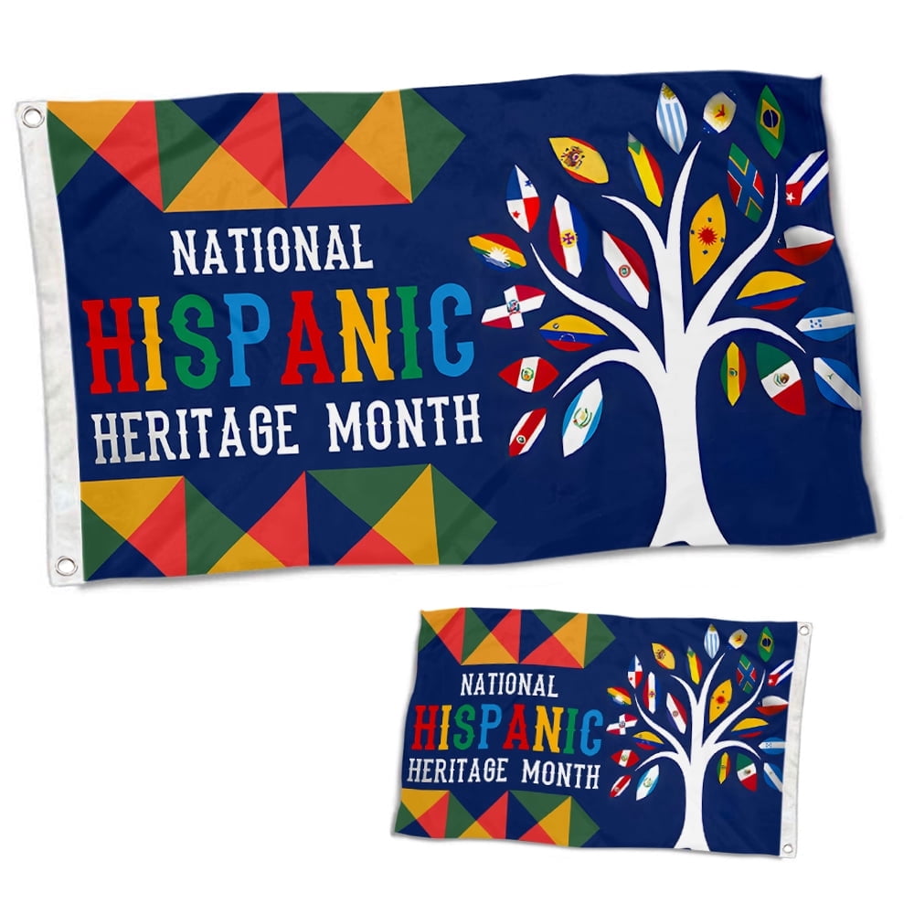 Double Sided Hispanic Heritage Month All Latin Countries Pride Flag ...