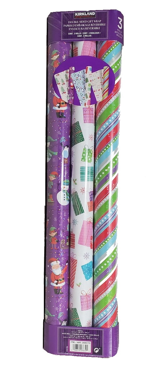 Kirkland Signature Double-Sided Premium Reversible Wrapping Paper, 180 ...