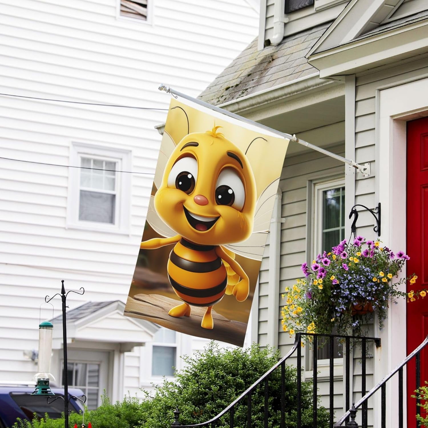 Double Sided Honey Bee Garden Yard Flags Greeting Banner Fade Resistant ...