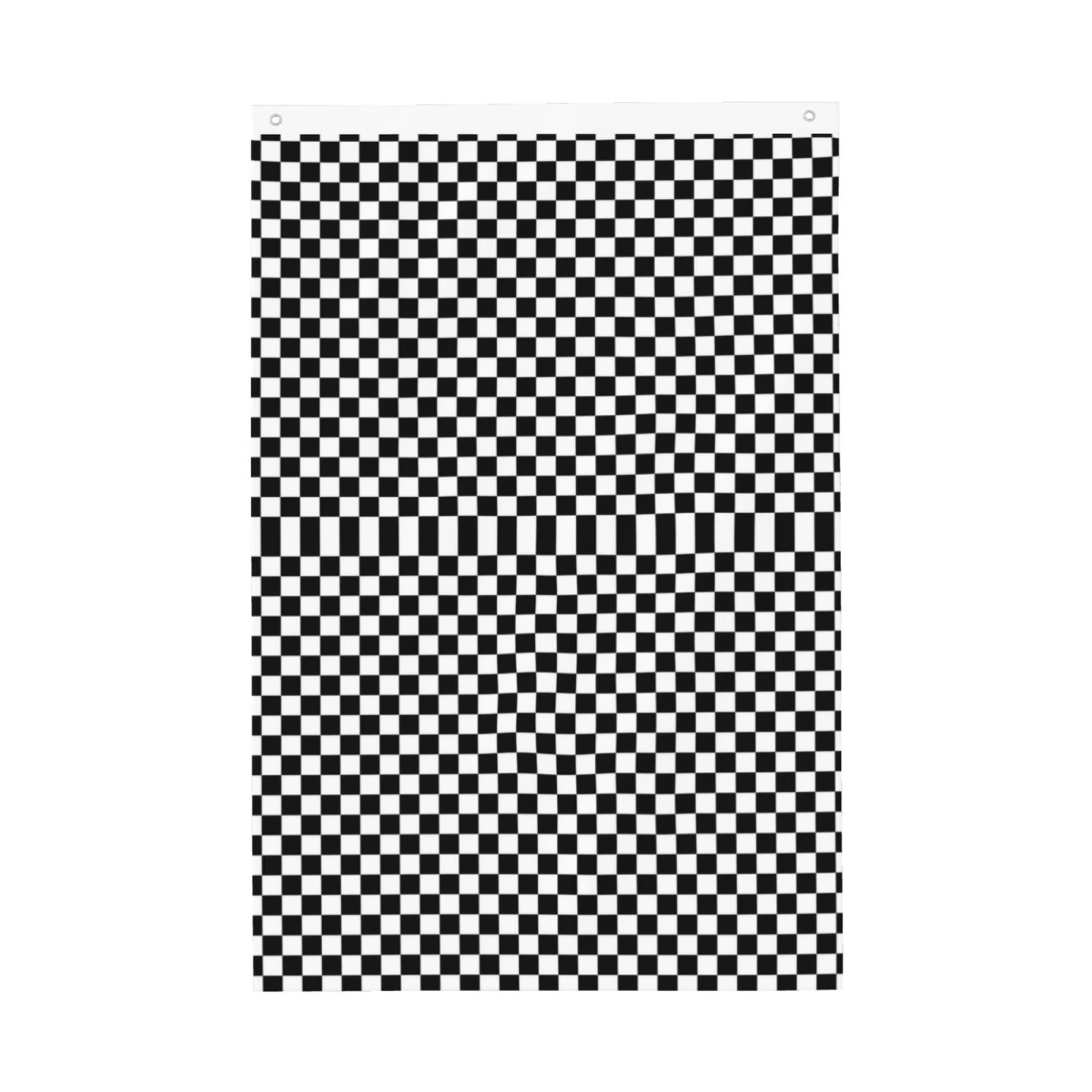 Double Sided House Flag Black Checkered Garden Flag For Outside Room ...