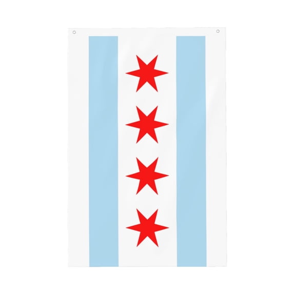 Double Sided House Flag Chicago City Flag Garden Flag For Outside Room ...