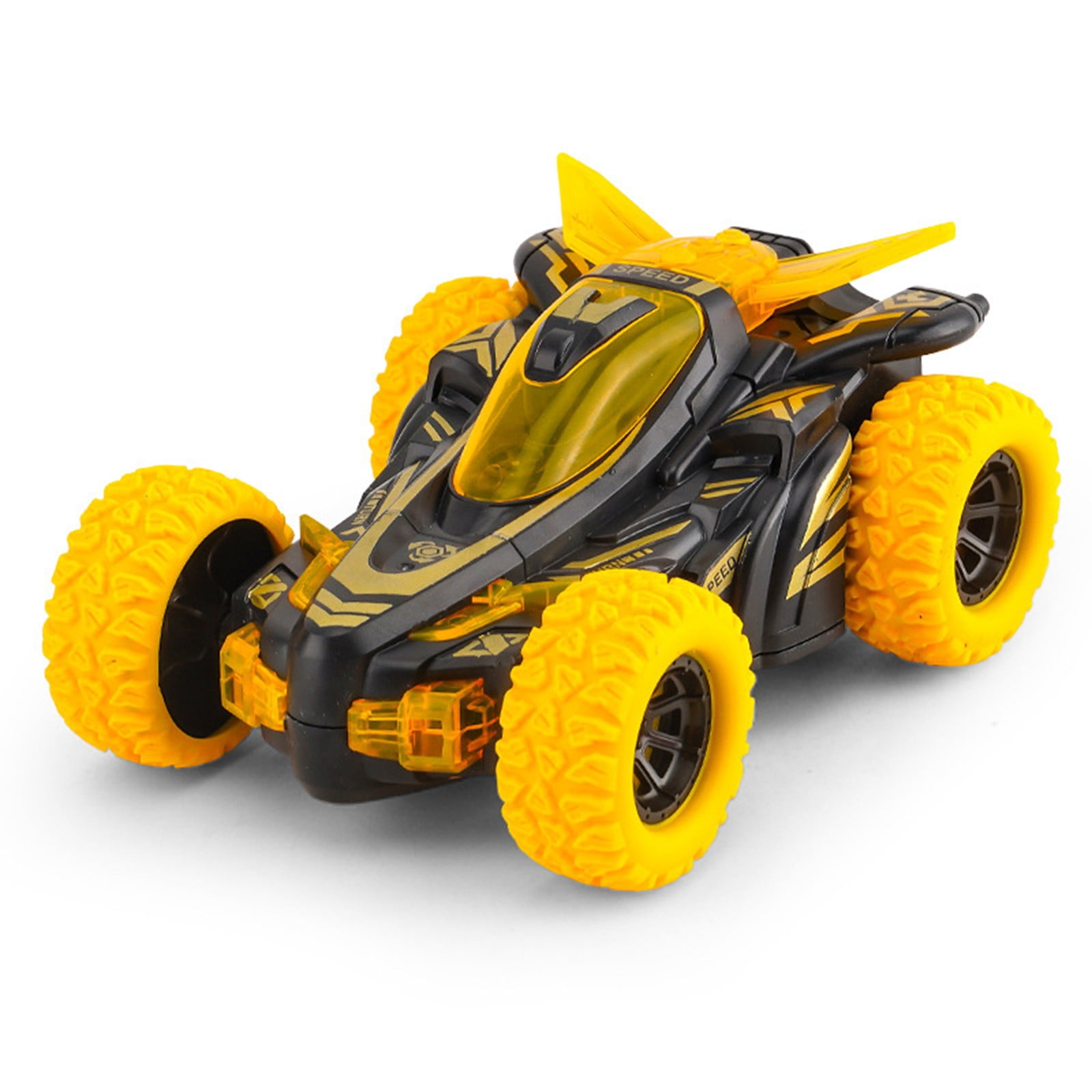 Double-Sided Inertial Stunt Car, Flip & Tumble Light-Up Toy, 4WD Push ...