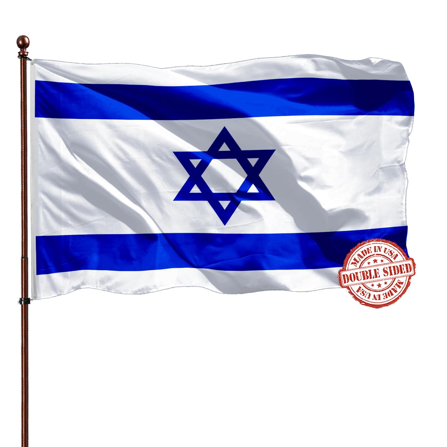 Double Sided Israel Flag 4x6 Banner Large Outdoor- Heavy Duty 3Ply 240D ...