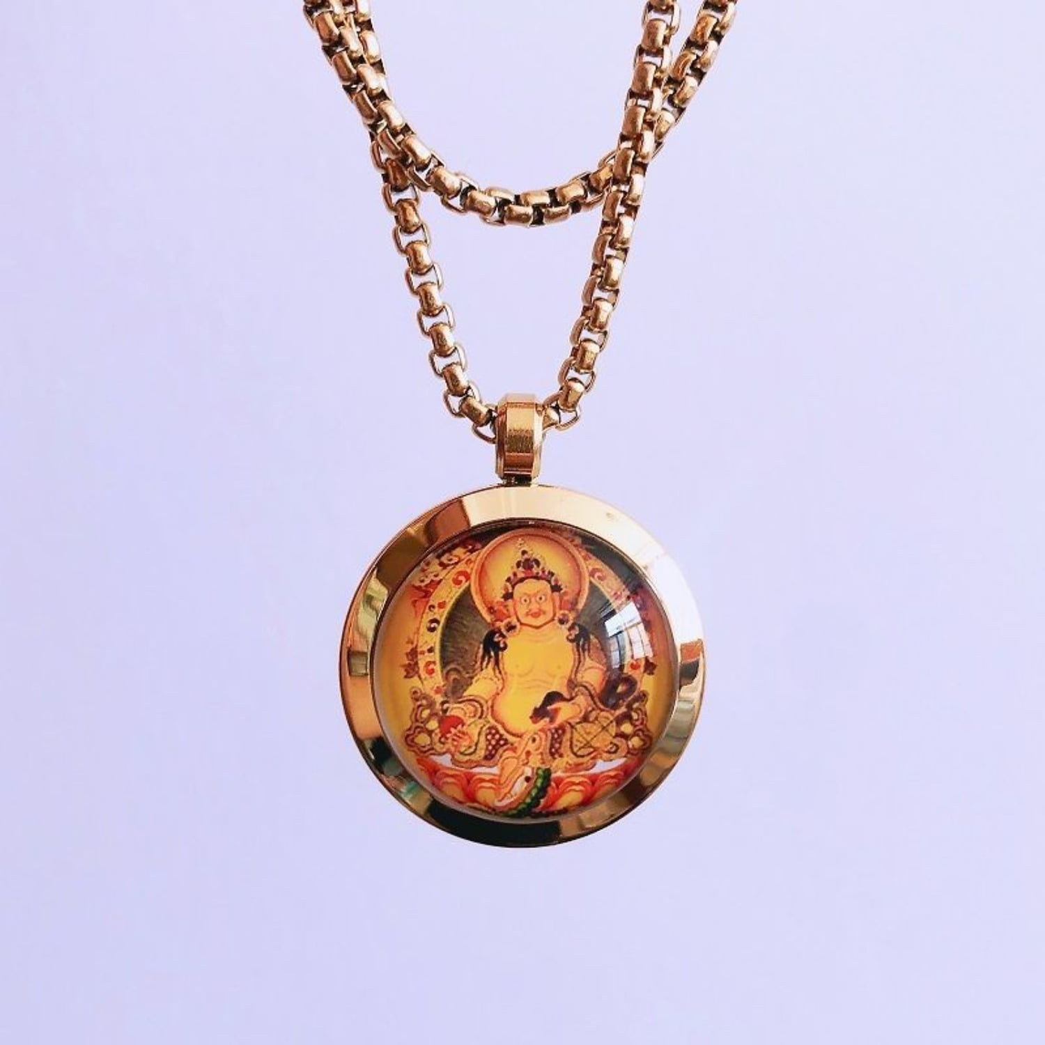 Double Sided Jambhala Thangka Pendant Gau Box Buddhist Amulet Unisex ...