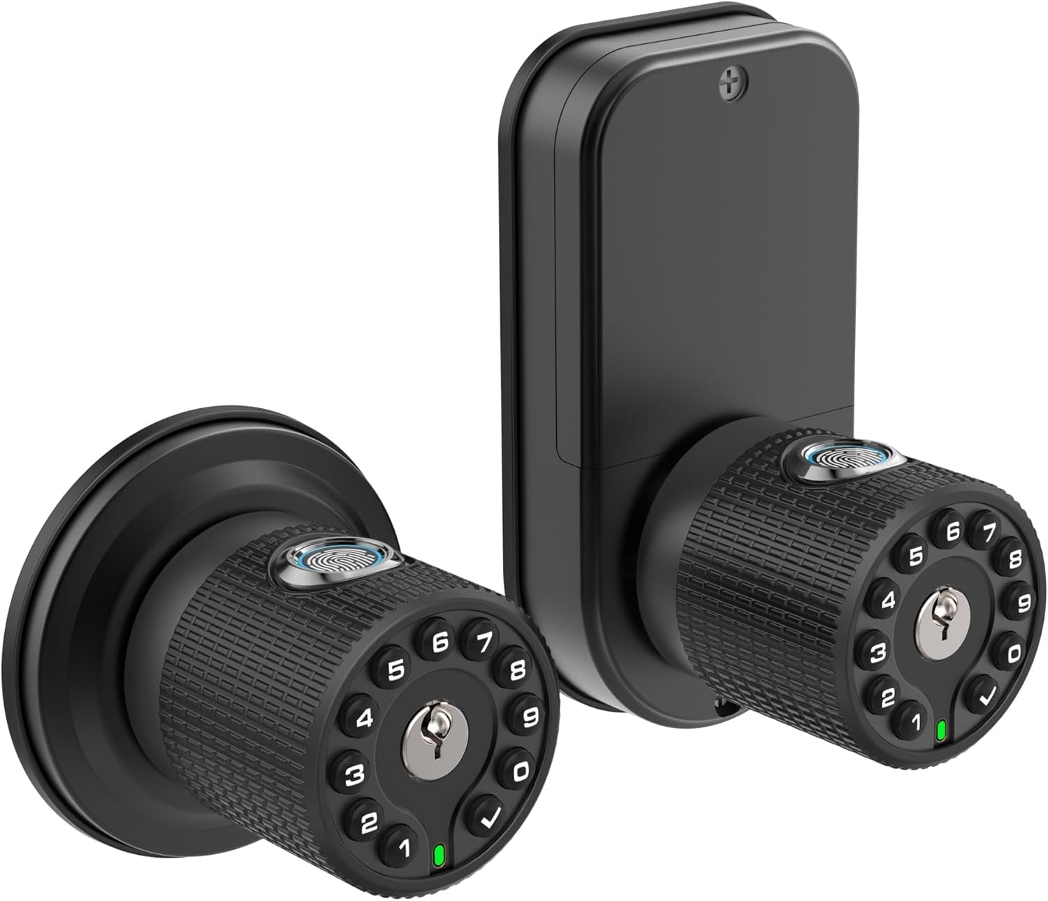 Double Sided Keyless Door Knob Lock with Fingerprint and Keypad, Smart ...