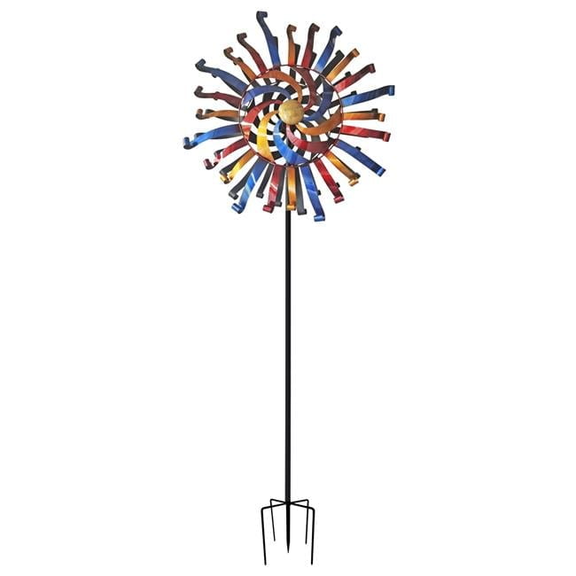 Double Sided Kinetic Spinner with Metal Curled Fringe - Red, Yellow ...