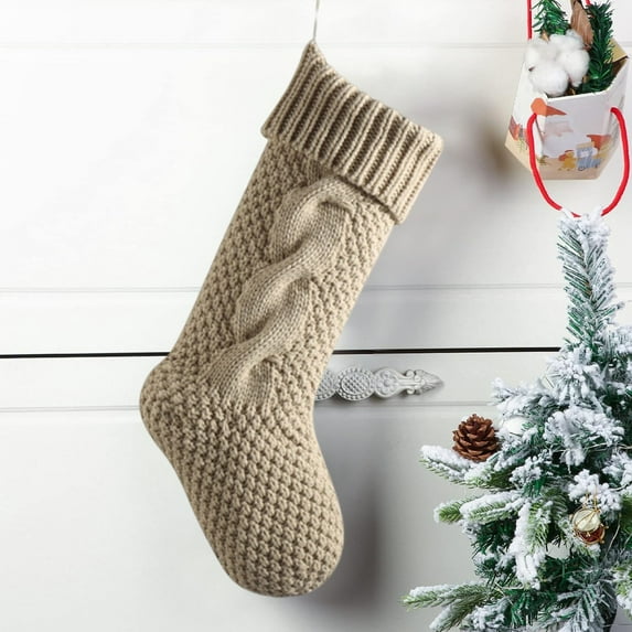 Double-Sided Knit Acrylic Christmas Stocking with Candy Bag and ...