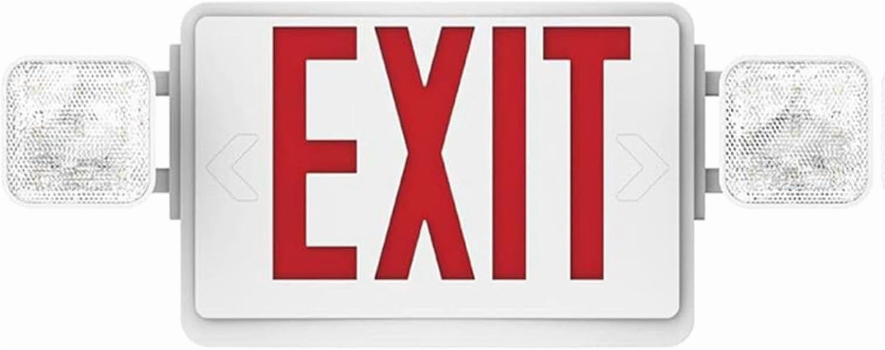 Double Sided LED Emergency EXIT Sign, Remote Capable, Two LED Flood ...
