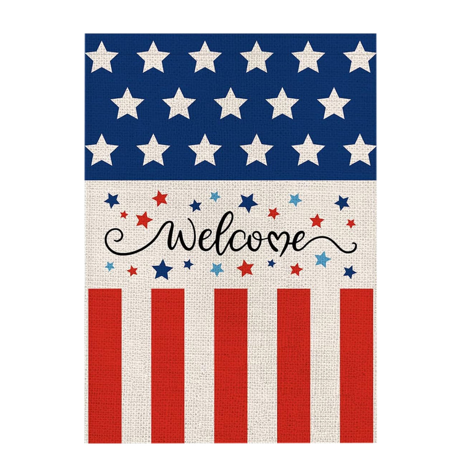 Double Sided Linen Patriotic Garden Flag, Classic Independence Day Yard ...